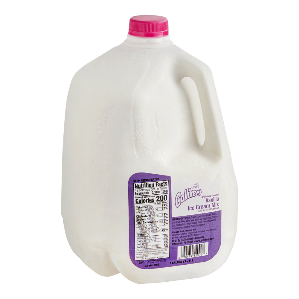 Galliker's Fresh-to-Frozen 10% Vanilla Soft Serve Ice Cream Mix 1 ...