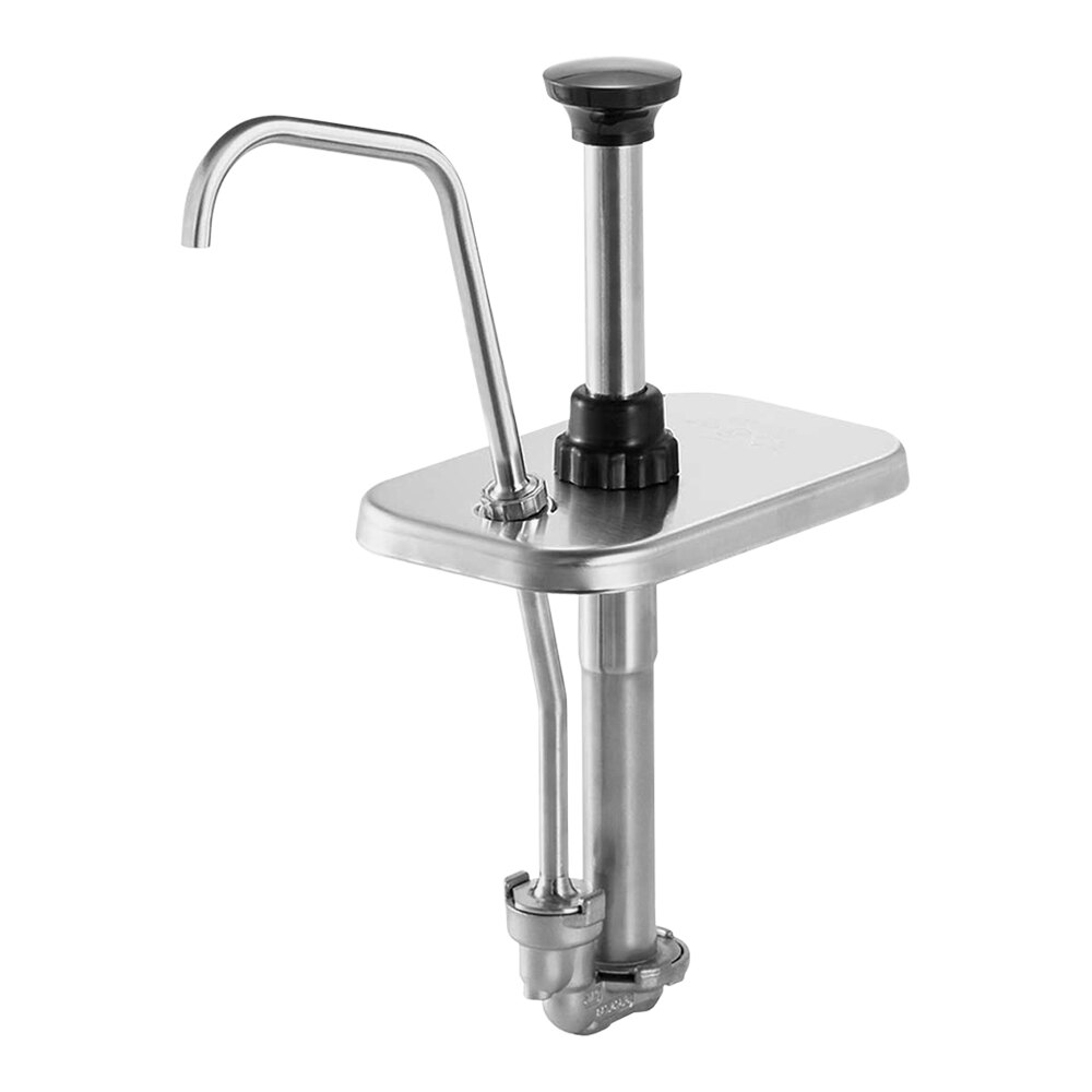 Server 1 oz. Stainless Steel Thick / Thicker Condiment Pump with Lid ...