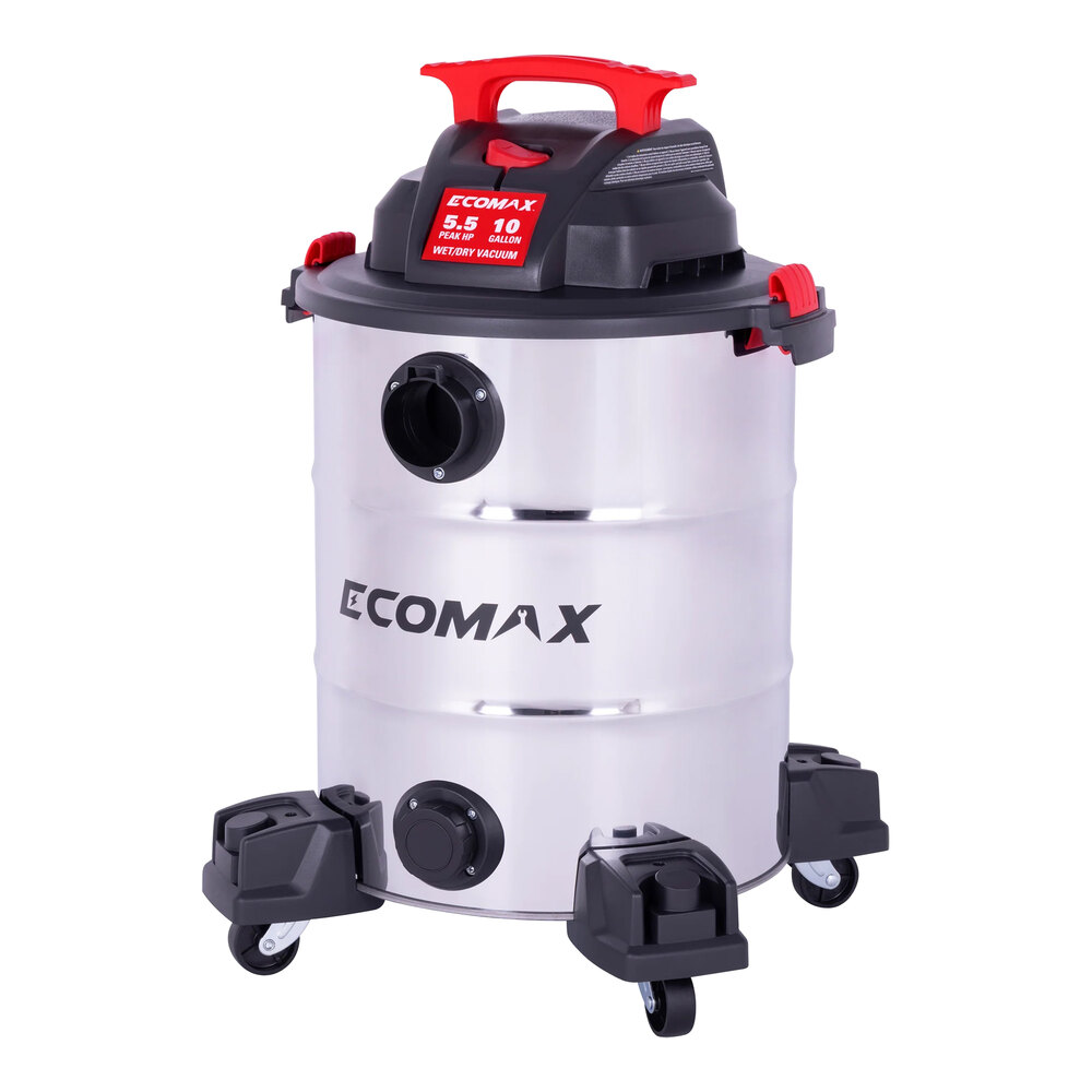 Ecomax EM18156 10 Gallon 5 1/2 Peak hp Stainless Steel Wet / Dry Vacuum ...