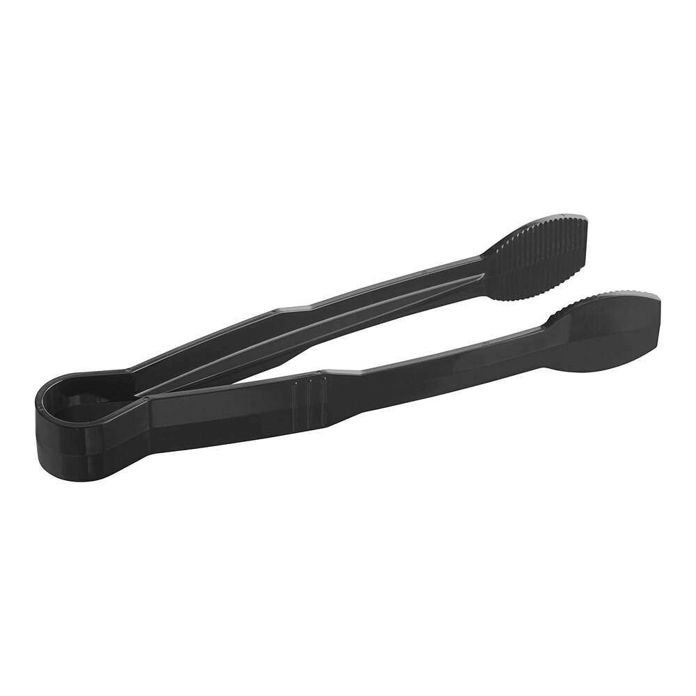Choice 12" Black Polycarbonate Flat Grip Tongs