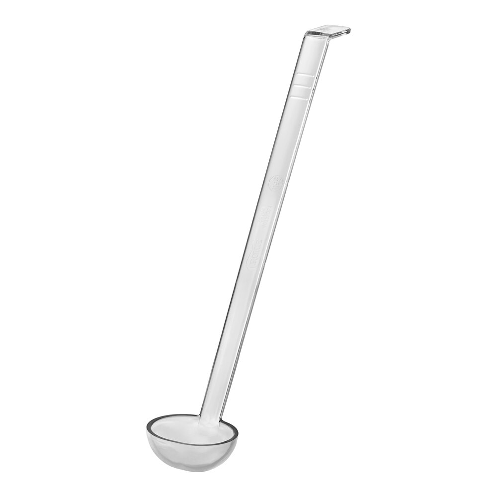 Choice 1 oz. Clear Polycarbonate Plain Handle Serving Ladle