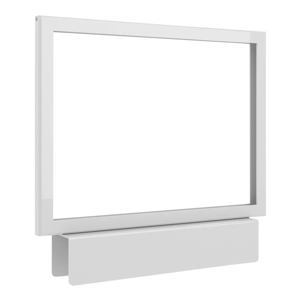 Econoco Aspect 7" x 5 1/2" Gloss White Metal Sign Holder with Magnetic ...