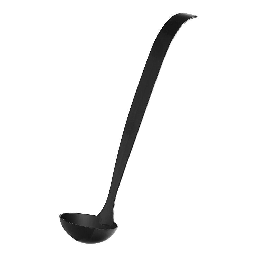 Visions 2 oz. Black Disposable Plastic Ladle - 48/Case