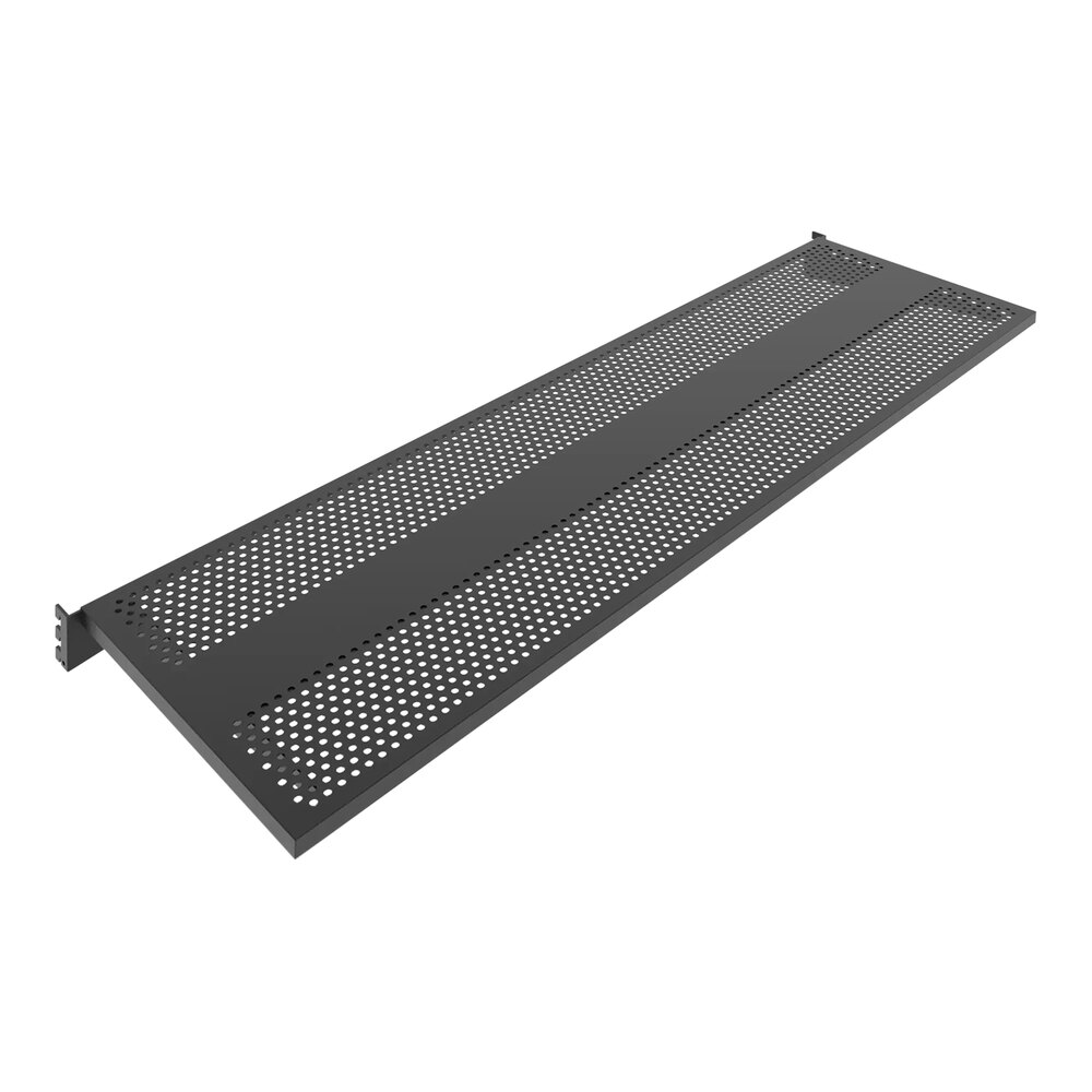 Econoco Aspect 45 3/4" x 14" Matte Black Metal Perforated Display Shelf ...
