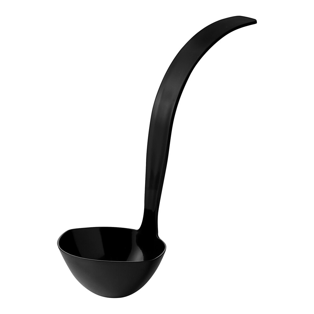 Visions 5 oz. Black Disposable Plastic Ladle - 48/Case