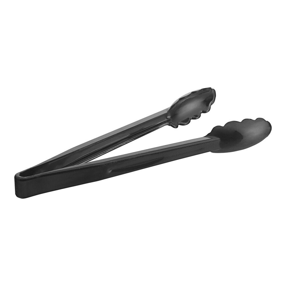 Choice 12" Black Polycarbonate Scallop Grip Tongs
