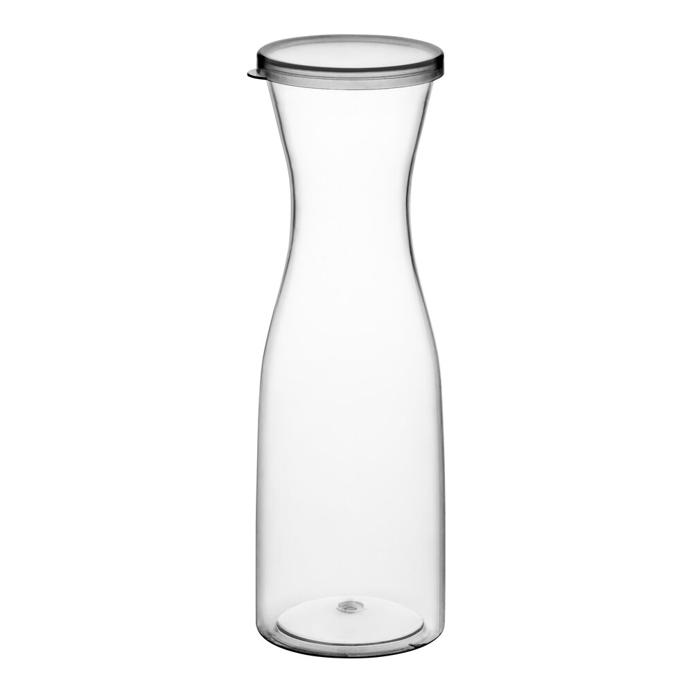 Visions 35 oz. Clear Disposable Plastic Carafe with Lid - 12/Case