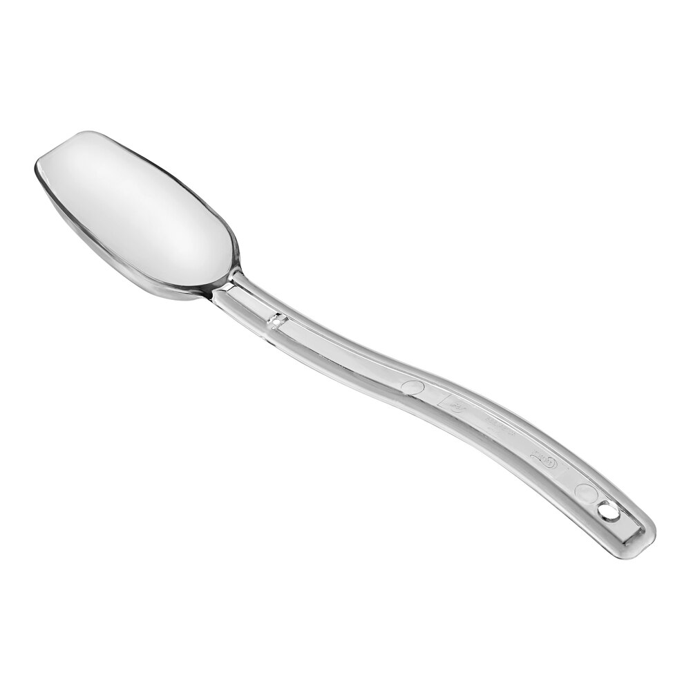 Choice 8" Clear Polycarbonate 0.5 oz. Solid Salad Bar / Buffet Spoon
