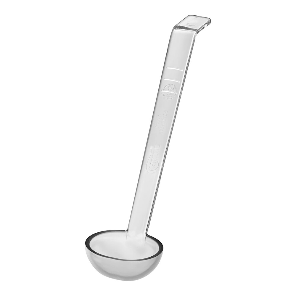 Choice 0.75 oz. Clear Polycarbonate Plain Handle Serving Ladle