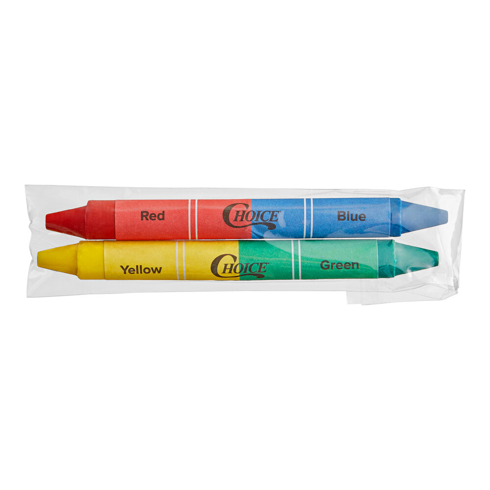 Choice 2-Pack Double-Sided Kids' Restaurant Crayons in Cello Wrap - 250 ...