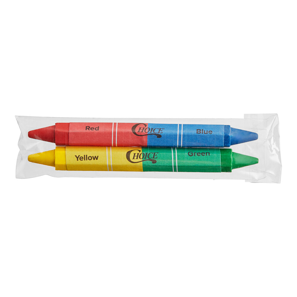 Choice 2-Pack Double-Sided Hexagonal Kids' Restaurant Crayons in Cello ...