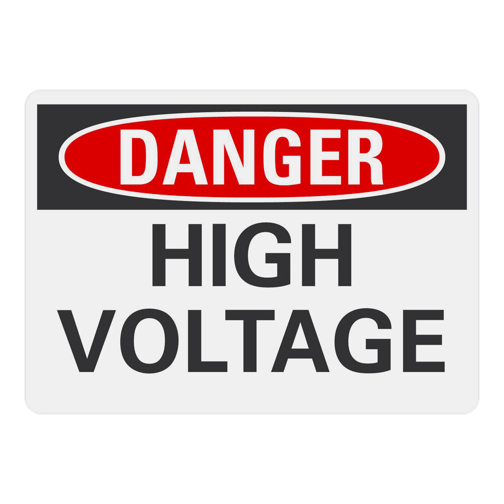 Lavex 10" x 7" Non-Reflective Aluminum "Danger / High Voltage" Safety Sign