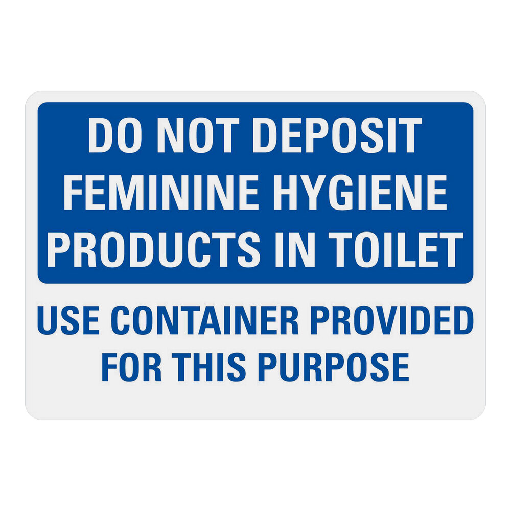 Lavex 10" x 7" Non-Reflective Adhesive Vinyl "Do Not Deposit Feminine ...