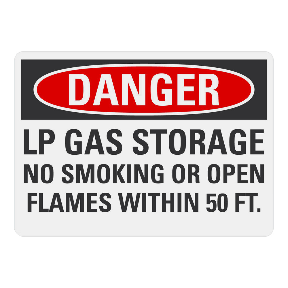 Lavex 10" x 7" Non-Reflective Aluminum "Danger / LP Gas Storage / No ...
