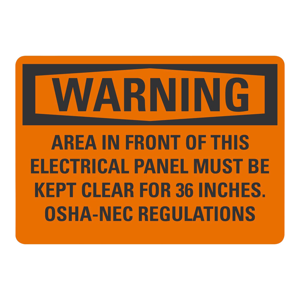 Lavex 10" x 7" Non-Reflective Plastic "Warning / Area In Front Of This ...