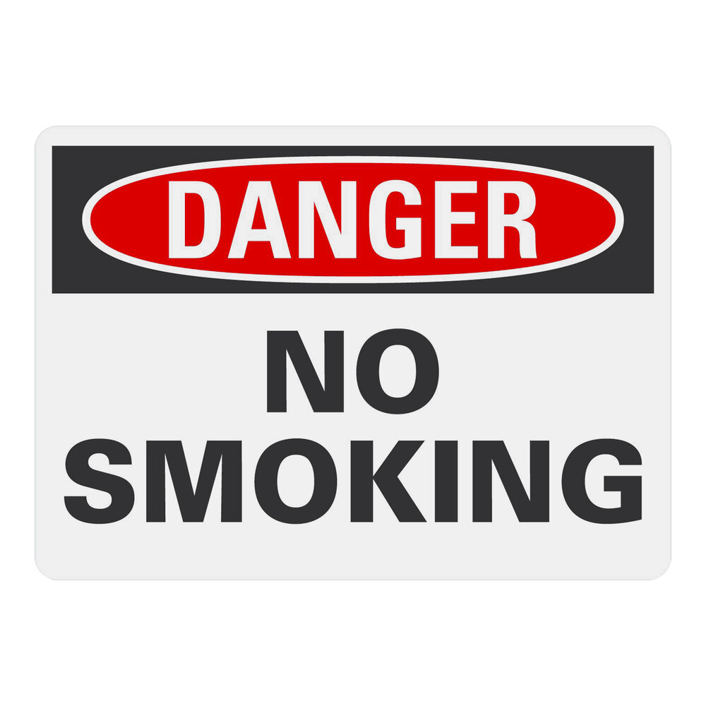 Lavex 10" x 7" Non-Reflective Aluminum "Danger / No Smoking" Safety Sign