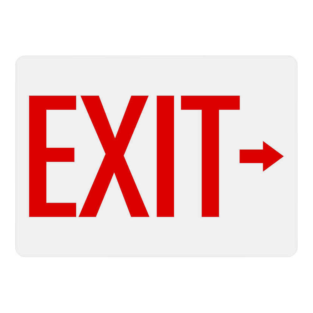 Lavex 14" x 10" White Non-Reflective Plastic "Exit" Safety Sign with ...