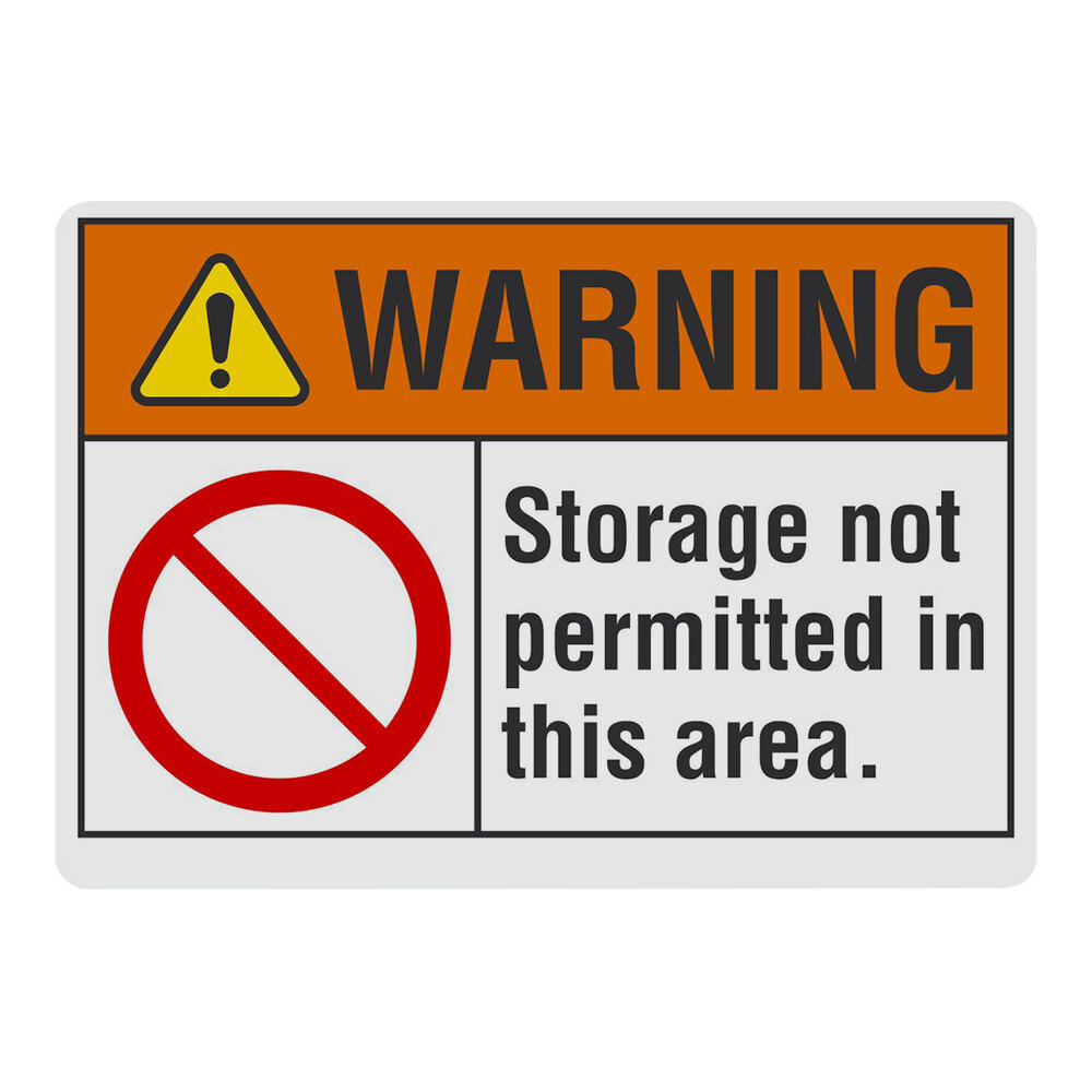 Lavex 14" x 10" Non-Reflective Aluminum "Warning / Storage Not ...