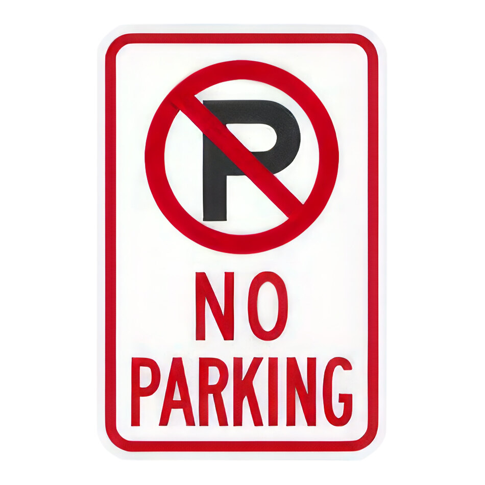 Lavex 18" x 12" Engineer-Grade Reflective Aluminum "No Parking" Safety Sign