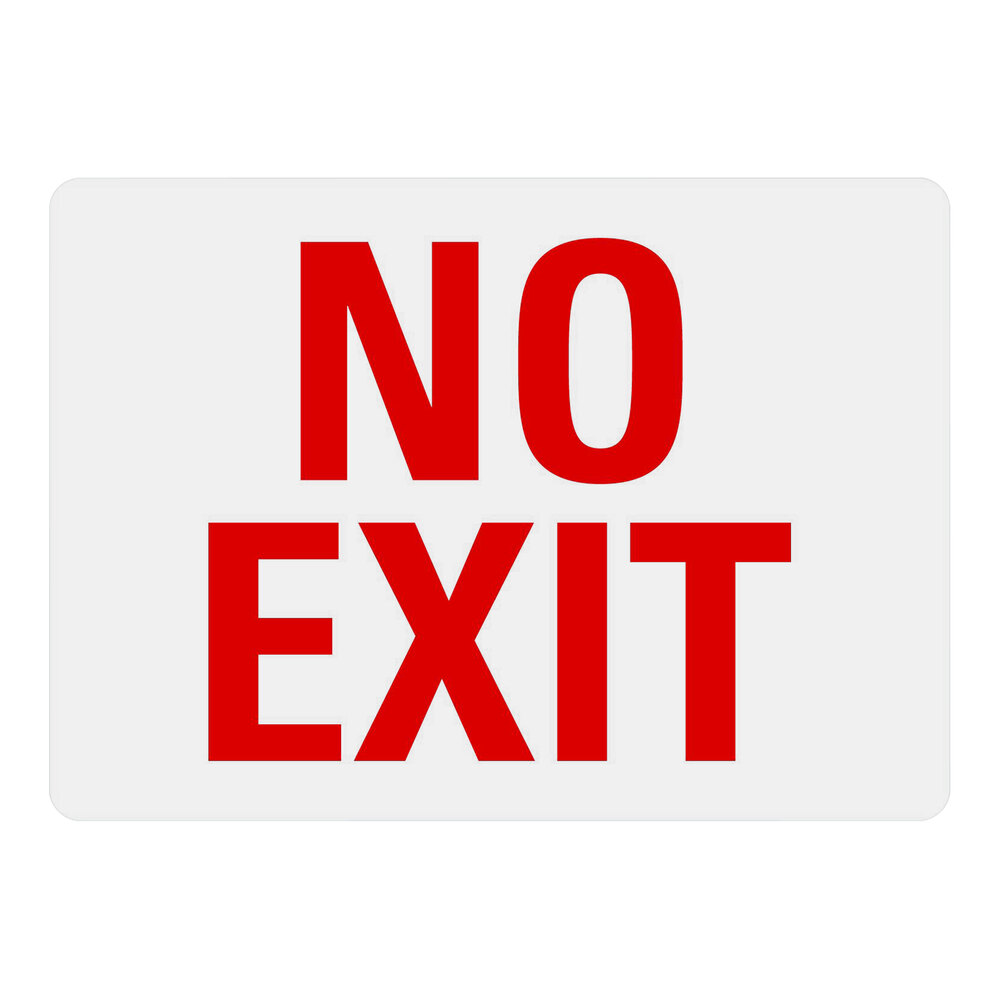 Lavex 14" x 10" Non-Reflective Plastic "No Exit" Safety Sign