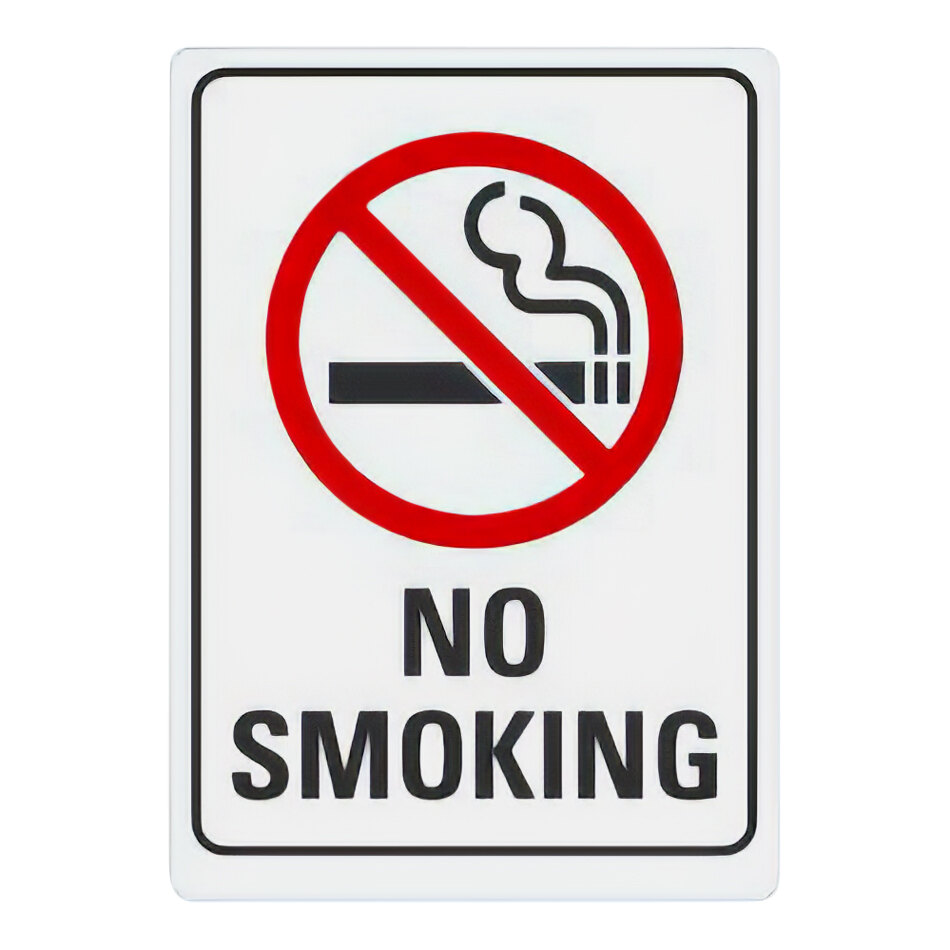 Lavex 14" x 10" Non-Reflective Plastic "No Smoking" Sign With No ...