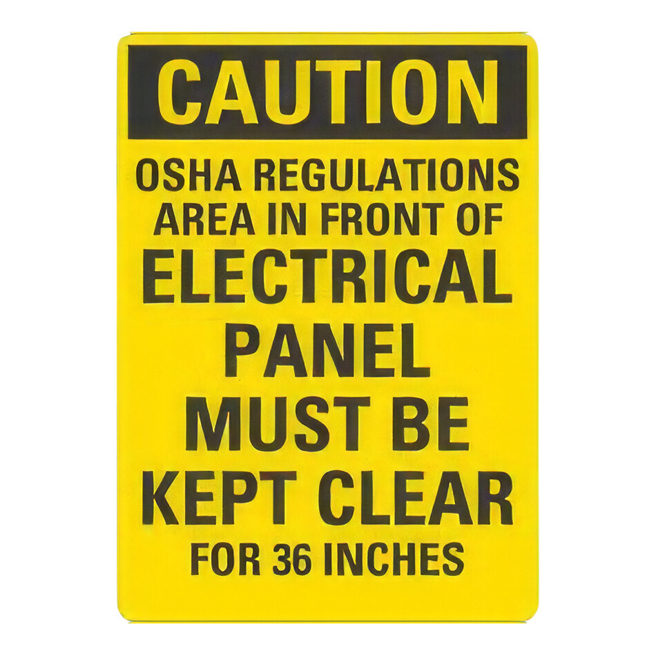 Lavex 14" x 10" Non-Reflective Adhesive Vinyl "Caution / OSHA ...