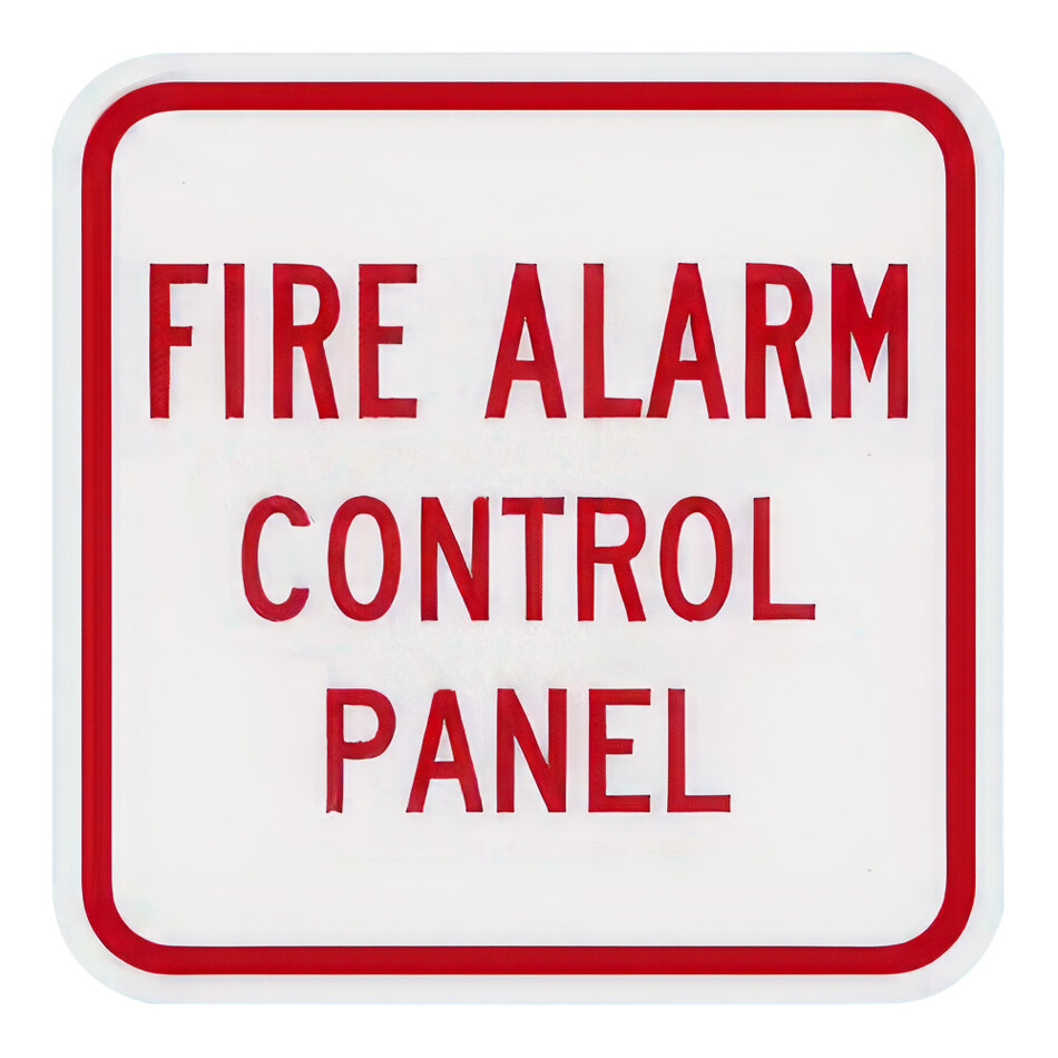 Lavex 12" x 12" Engineer-Grade Reflective Aluminum "Fire Alarm Control ...