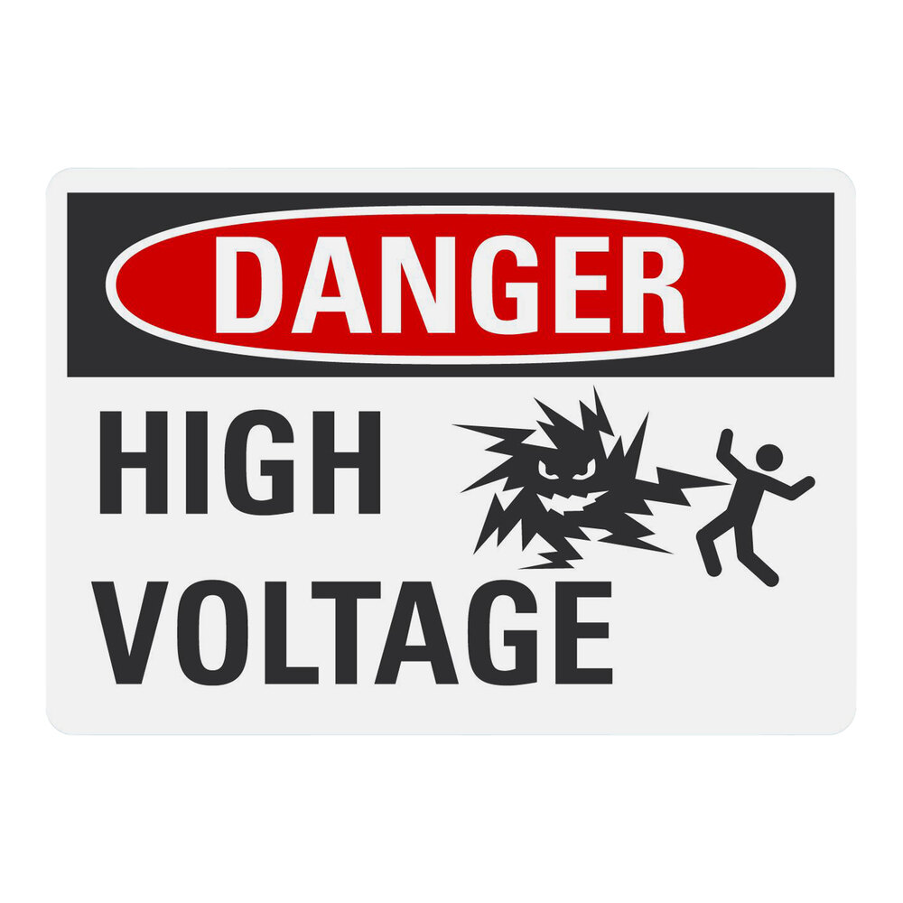 Lavex 14" x 10" Non-Reflective Plastic "Danger / High Voltage" Safety ...
