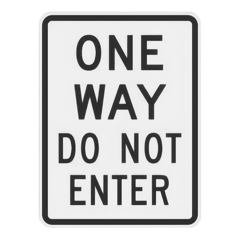 Lavex 24" x 18" Engineer-Grade Reflective Aluminum "One Way / Do Not ...