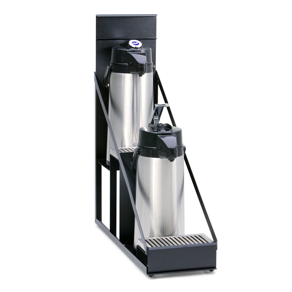 Curtis CAR-2T-BLK Black 20" x 8" x 22 1/2" Step Up Two Airpot Rack