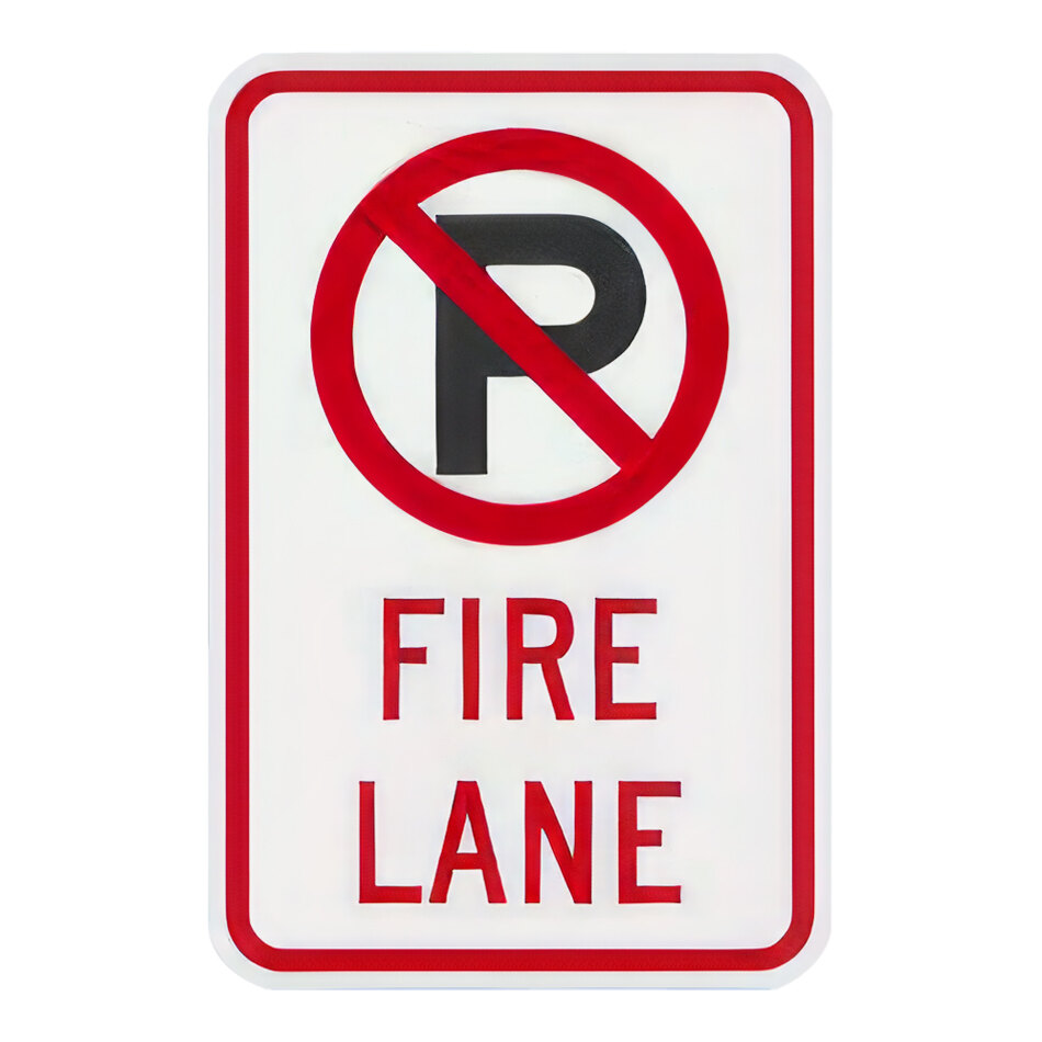 Lavex 18" x 12" High-Intensity Prismatic Reflective Aluminum "Fire Lane ...