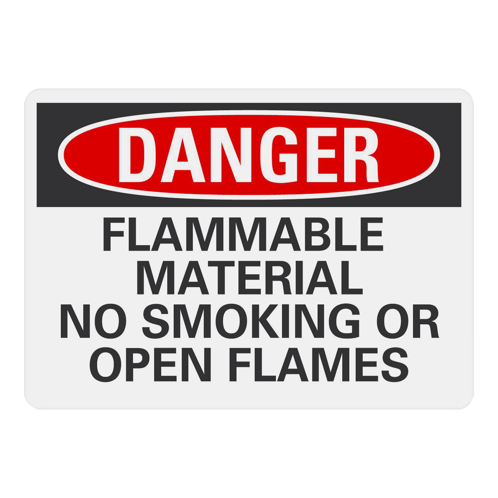 Lavex 14" x 10" Non-Reflective Plastic "Danger / Flammable Material ...