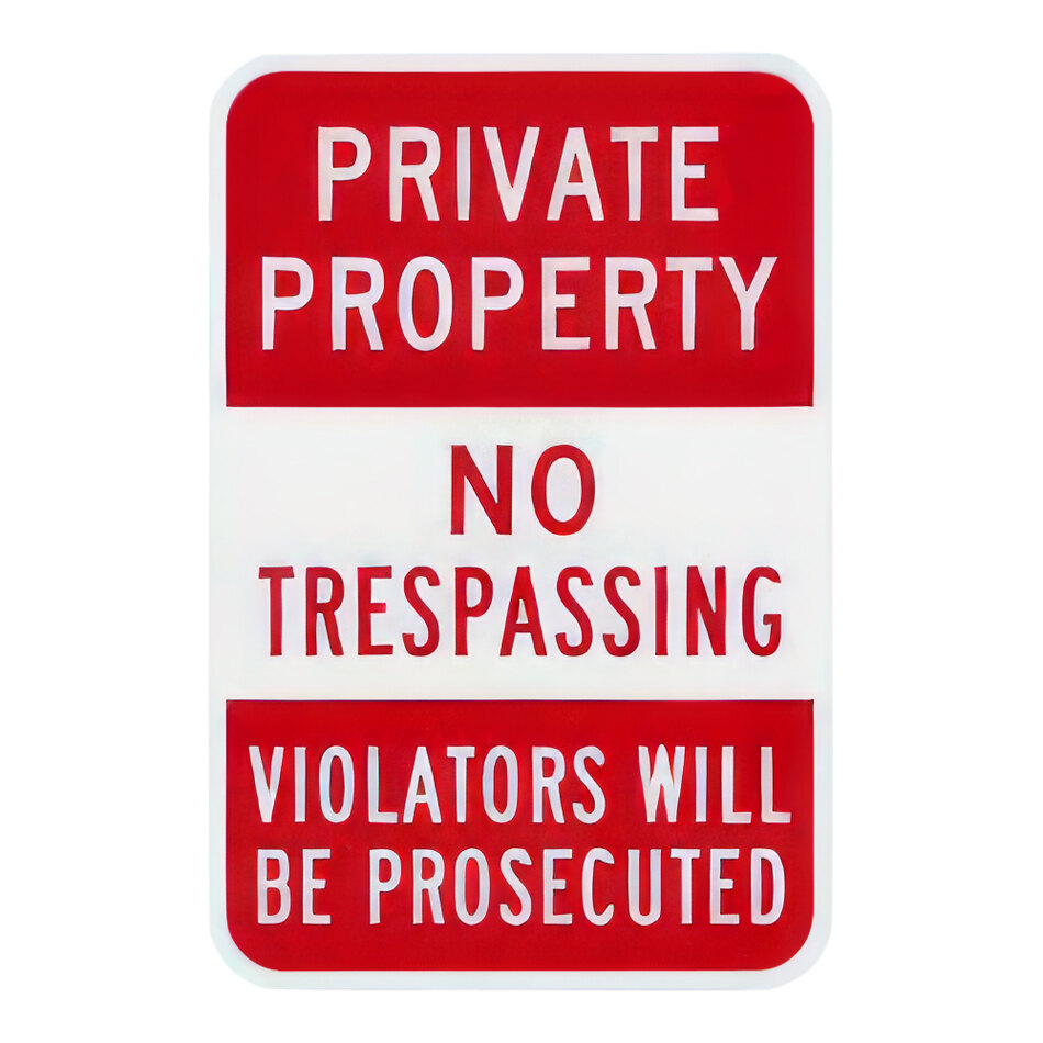 Lavex 18" x 12" Engineer-Grade Reflective Aluminum "Private Property ...