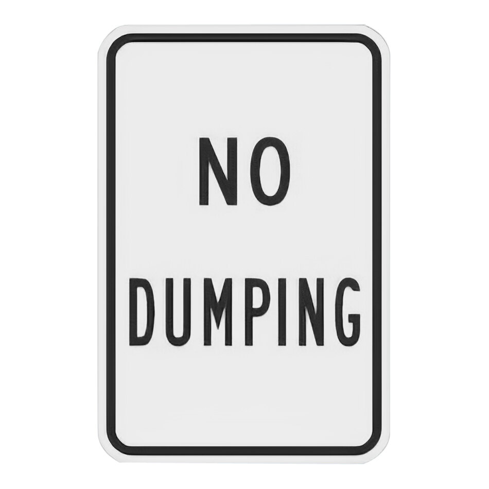 Lavex 18" x 12" High-Intensity Prismatic Reflective Aluminum "No Dumping" Safety Sign
