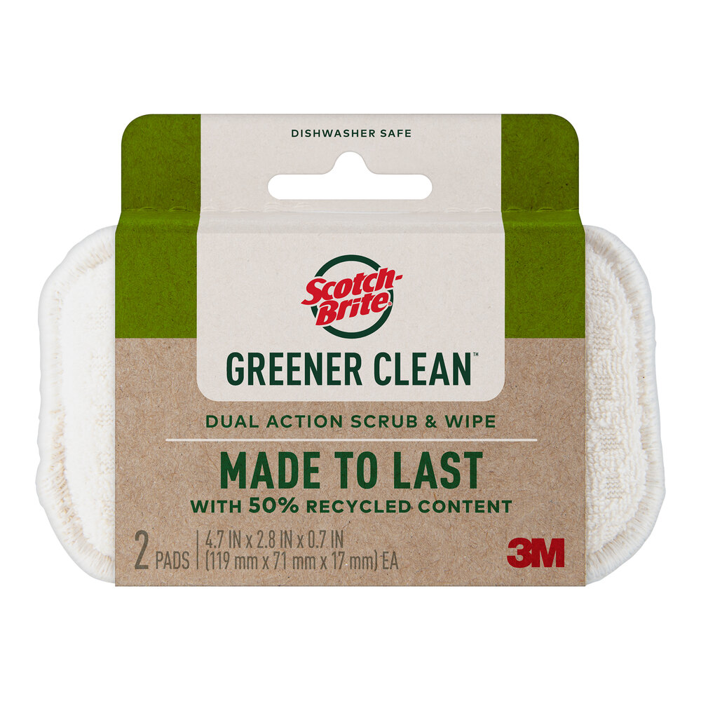 3M Scotch-Brite™ Greener Clean 70007078002 Dual Action Scrub and Wipe ...