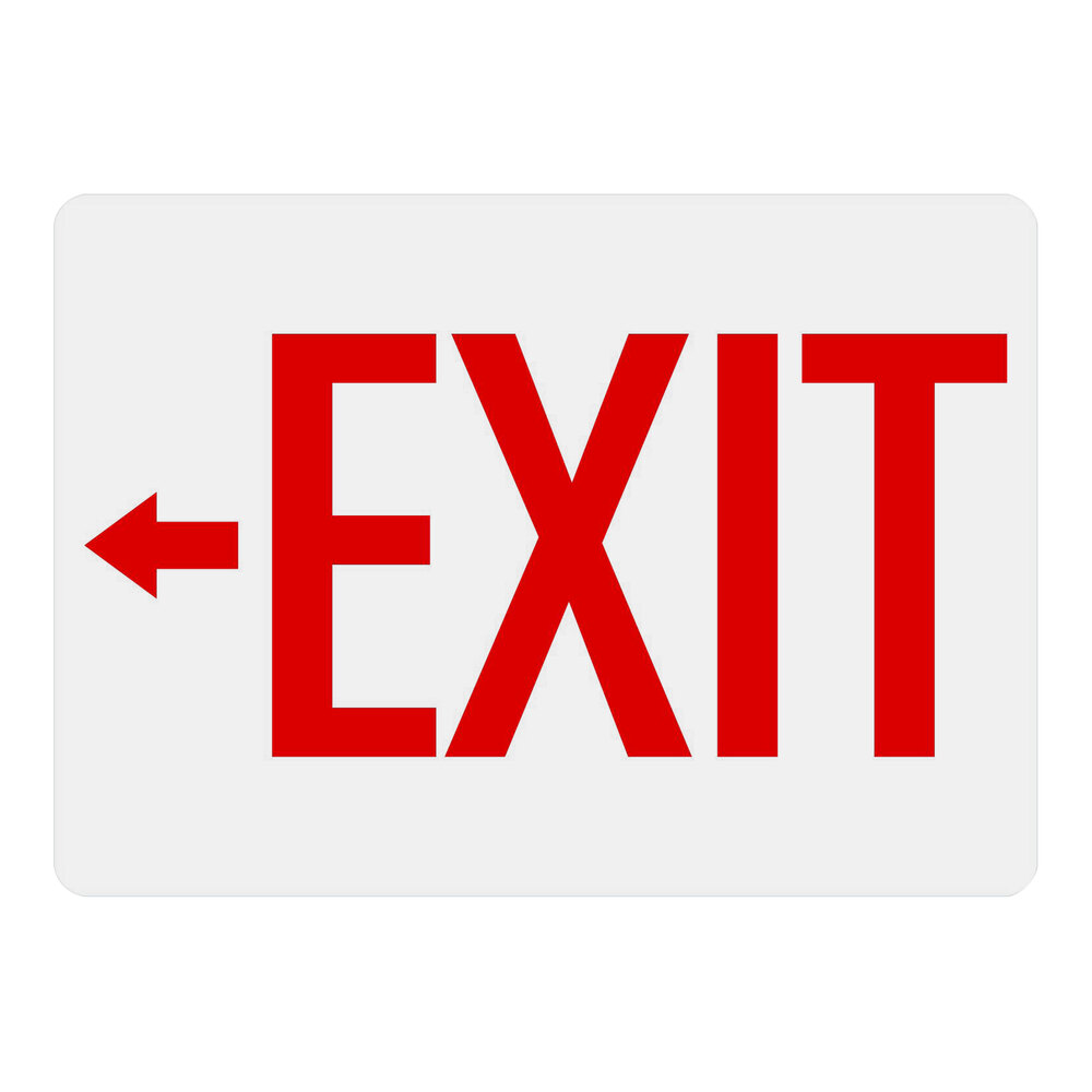 Lavex 10" x 7" White Non-Reflective Aluminum "Exit" Safety Sign with ...