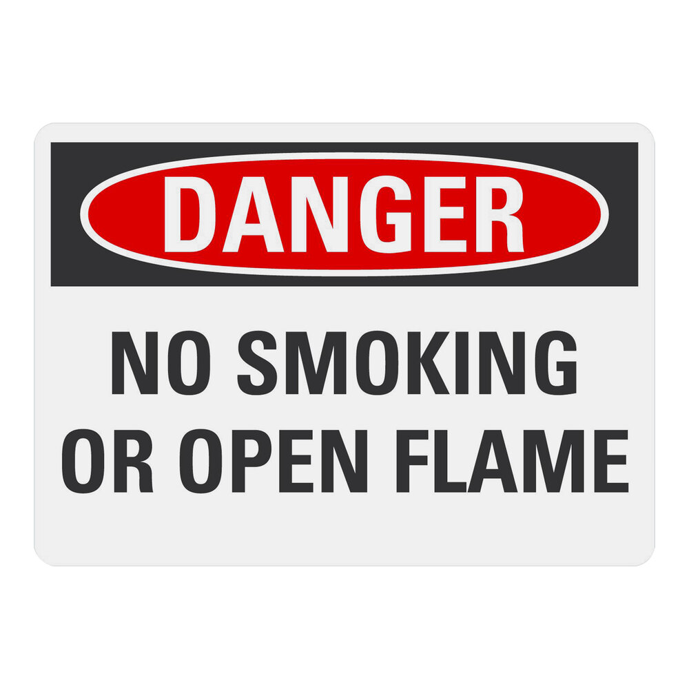 Lavex 10" x 7" Non-Reflective Adhesive Vinyl "Danger / No Smoking Or ...
