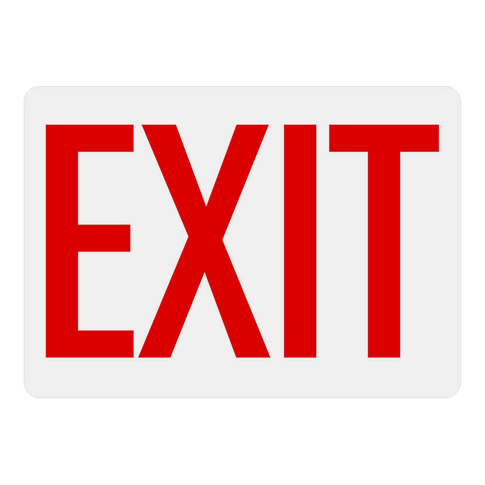 Lavex 10" x 7" White Non-Reflective Adhesive Vinyl "Exit" Safety Label ...
