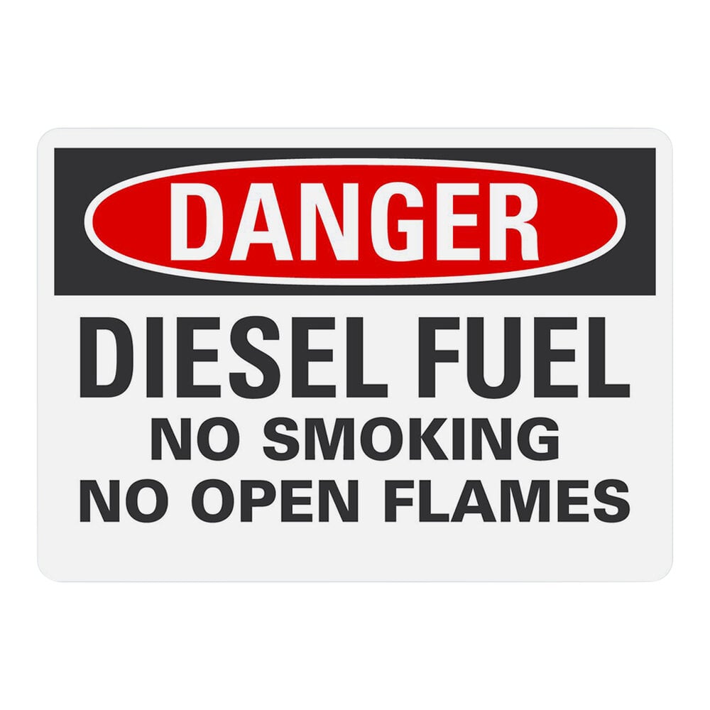 Lavex 14" x 10" Engineer-Grade Reflective Aluminum "Danger / Diesel ...