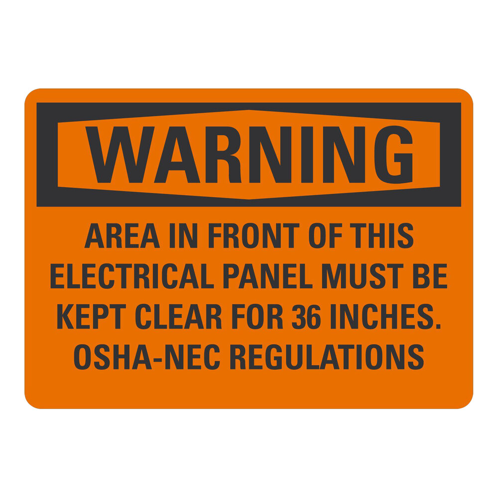 Lavex 10" x 7" Non-Reflective Adhesive Vinyl "Warning / Area In Front ...