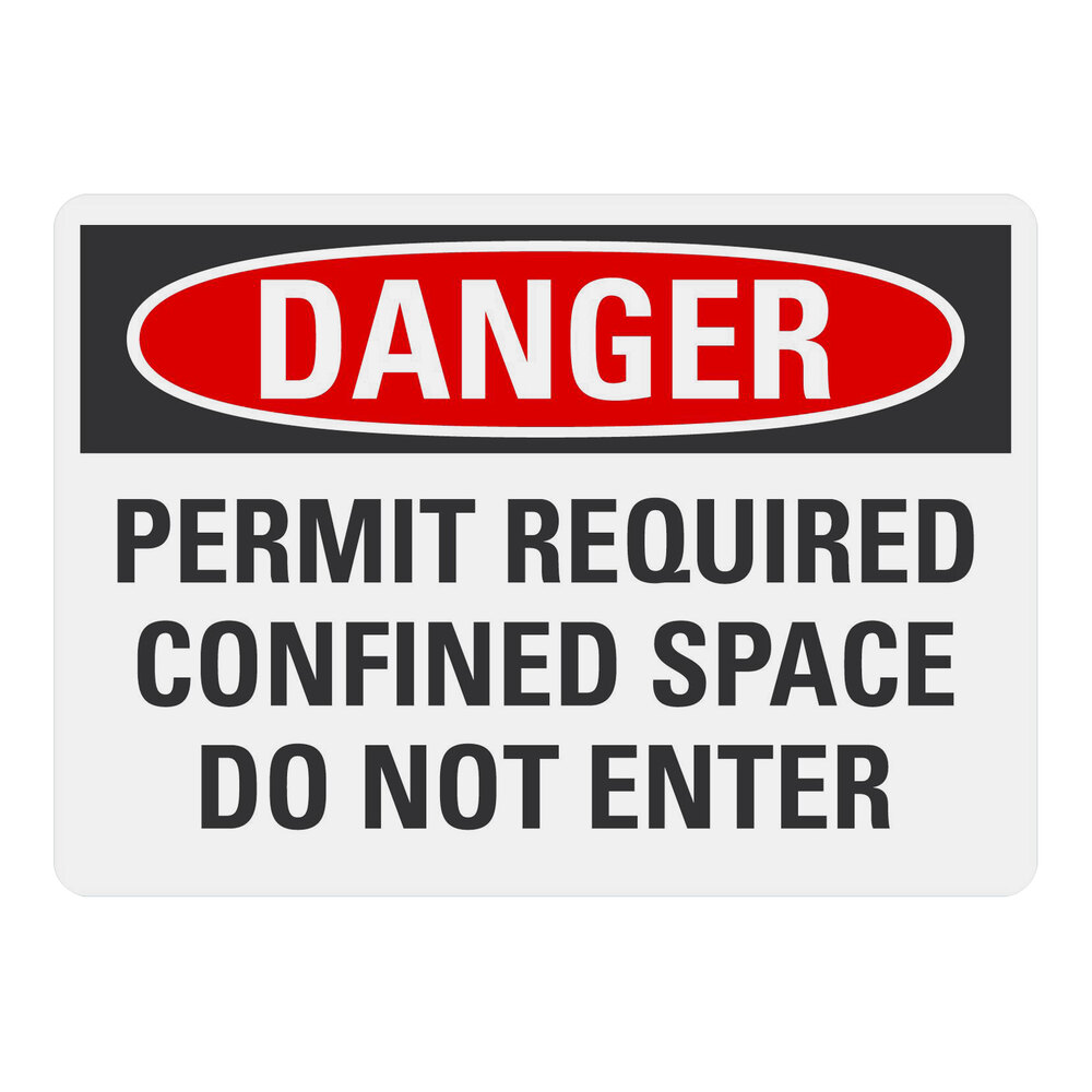 Lavex 10" x 7" Non-Reflective Plastic "Danger / Permit Required ...