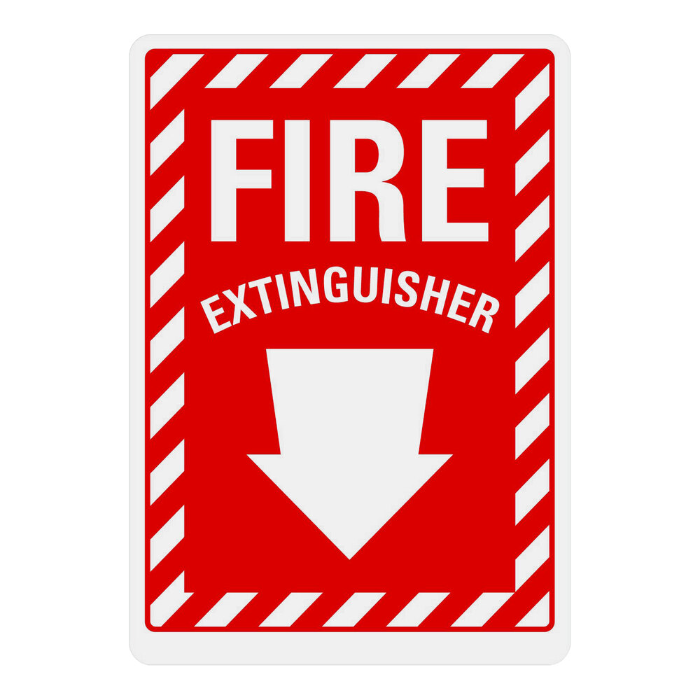 Lavex 10" x 7" Non-Reflective Aluminum "Fire Extinguisher" Safety Sign ...