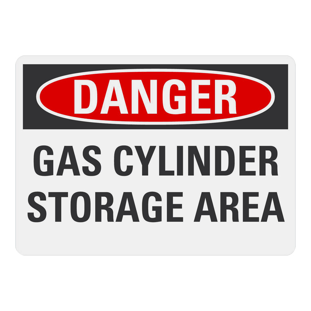 Lavex 14" x 10" Non-Reflective Adhesive Vinyl "Danger / Gas Cylinder ...