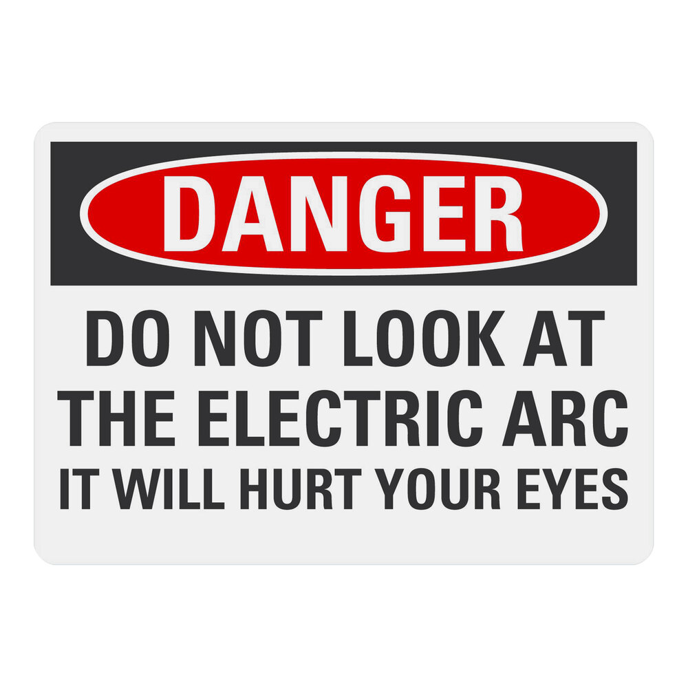 Lavex 14" x 10" Non-Reflective Aluminum "Danger / Do Not Look At The ...