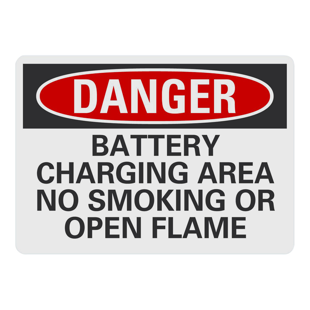 Lavex 14" x 10" Non-Reflective Adhesive Vinyl "Danger / Battery ...