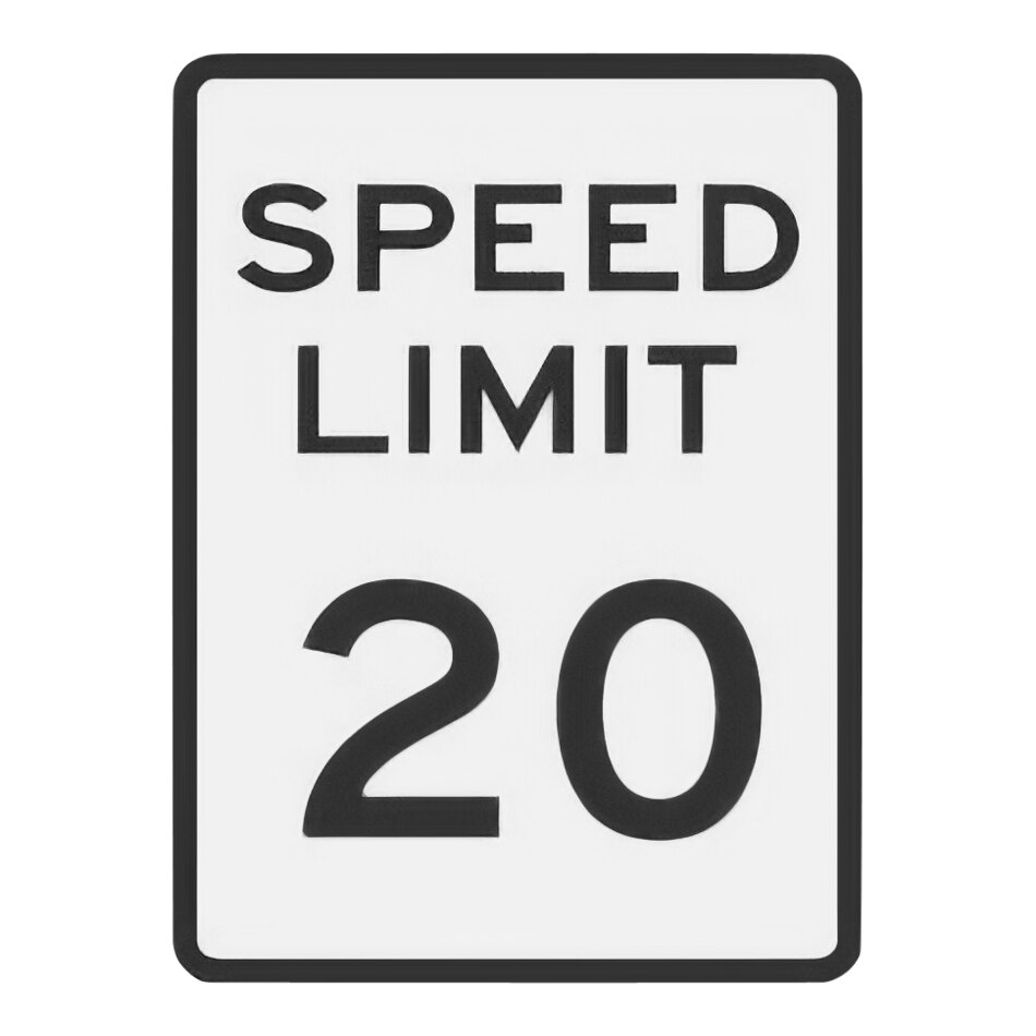 Lavex 24" x 18" Engineer-Grade Reflective Aluminum "Speed Limit 20 ...