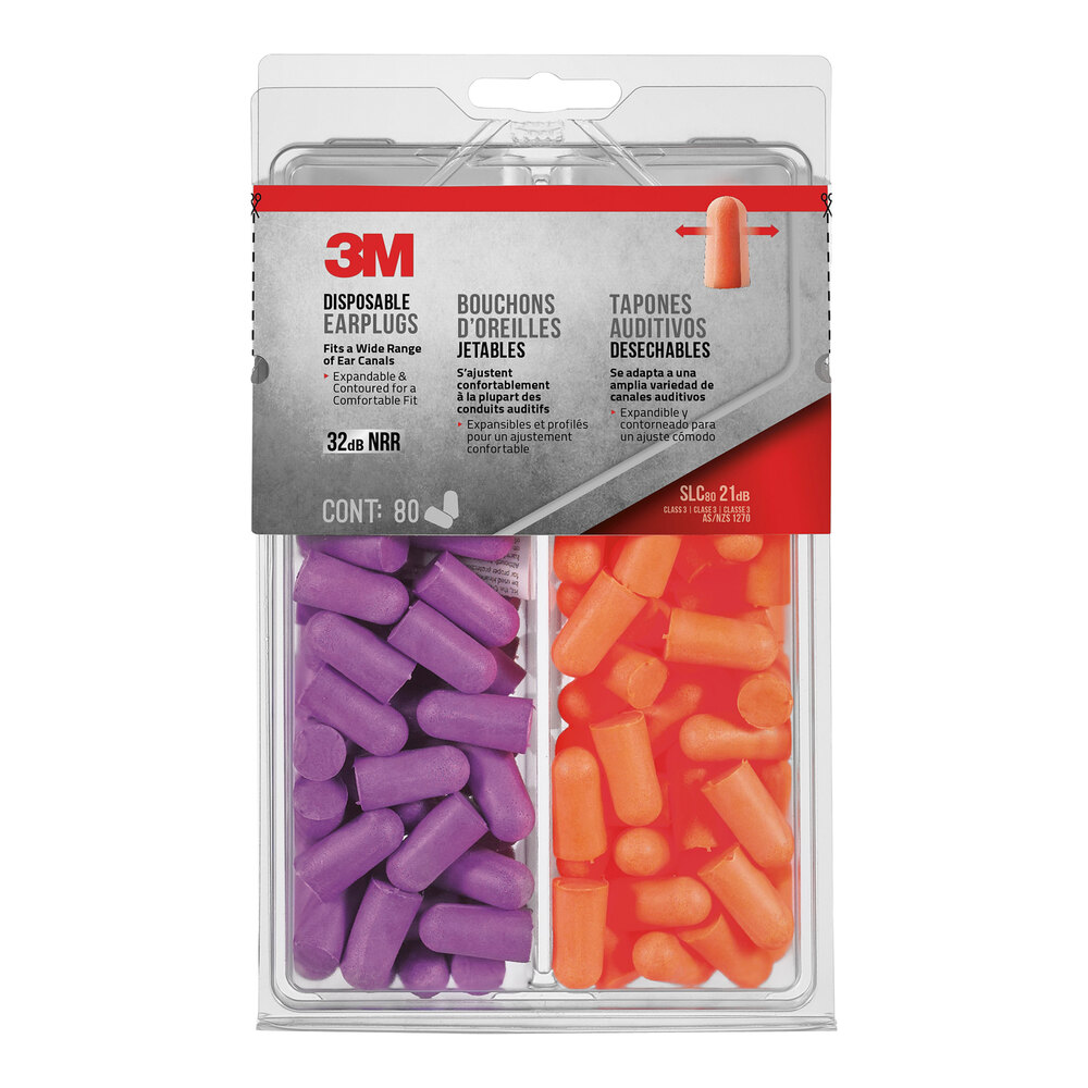 3M Multicolor Disposable Foam Earplug Pair 7100156923 - 80/Pack