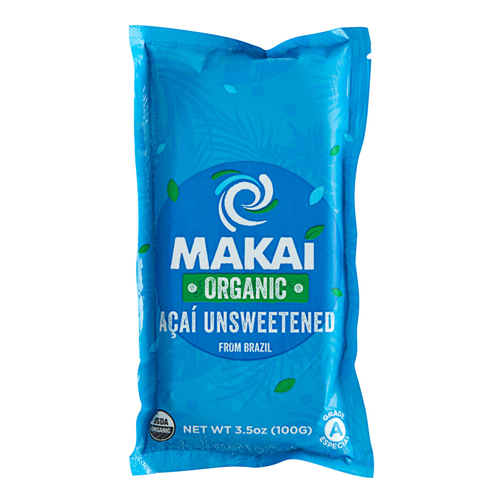 Makai Organic Unsweetened Acai Smoothie Pack 3.5 oz. - 60/Case