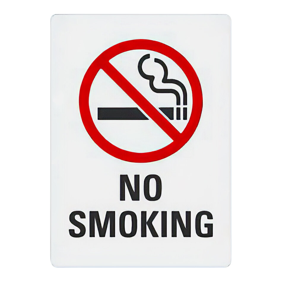 Lavex 14" x 10" Non-Reflective Plastic "No Smoking" Sign With No ...