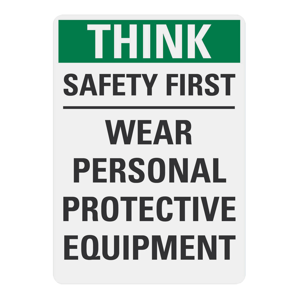 Lavex 14" x 10" Engineer-Grade Reflective Aluminum "Think / Safety ...
